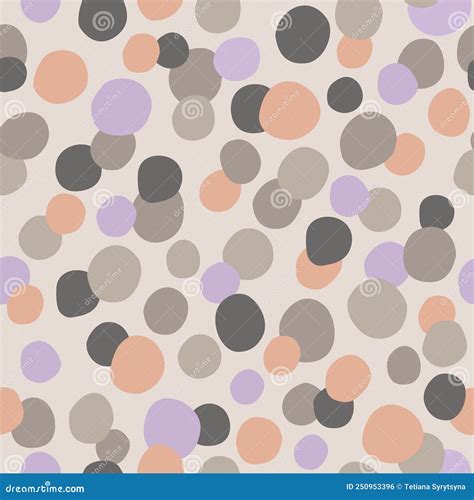 Irregular Polka Dots Seamless Pattern In Retro Style Stock Vector