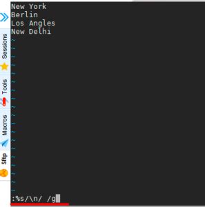 In Vim Search And Replace A Newline With A Space Or A Comma November