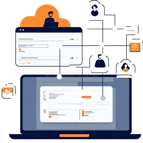 Global Network Teamwork Collaboration Online Business Laptop Technology Digital Interface Modern