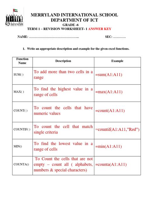 Revision Answer Key Worksheet 1 3 Download Free Pdf Computer Data Storage Computer Hardware