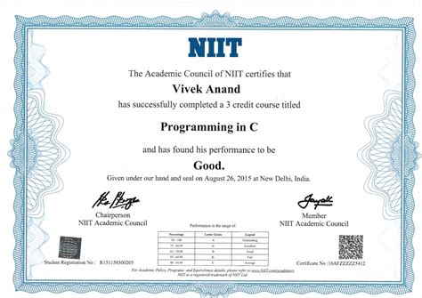 Programming In C Certificate Programming In C Certificate