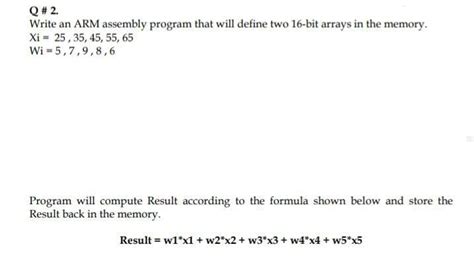 Solved This Program Should Be Implemented In ARM Assembly Chegg