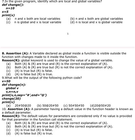 7 In The Given Program Identify Which Are Studyx