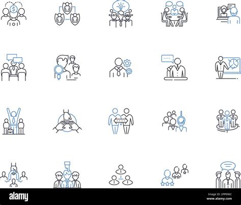 Horde Multitude Line Icons Collection Horde Multitude Swarm Army Legion Masses Oceans