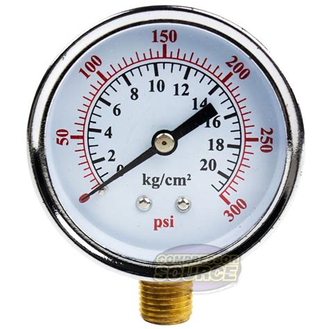 160 Psi11 Bar Pressure Gauge 14 Inch Male Npt Center Back Mount W 2 Inch Face Heavy