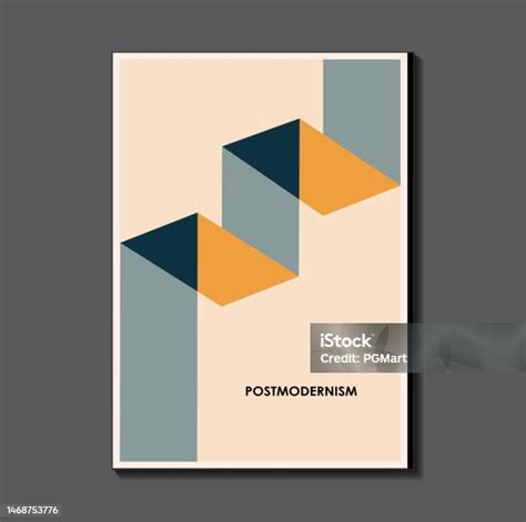 유행 포스트모던에서 영감을 받은 복고풍 포스터 바우하우스 인테리어 디자인 배경 포스터 디자인 잡지의 첫 페이지 하이테크 인쇄 표지에 유용합니다 구도에 대한 스톡 벡터 아트