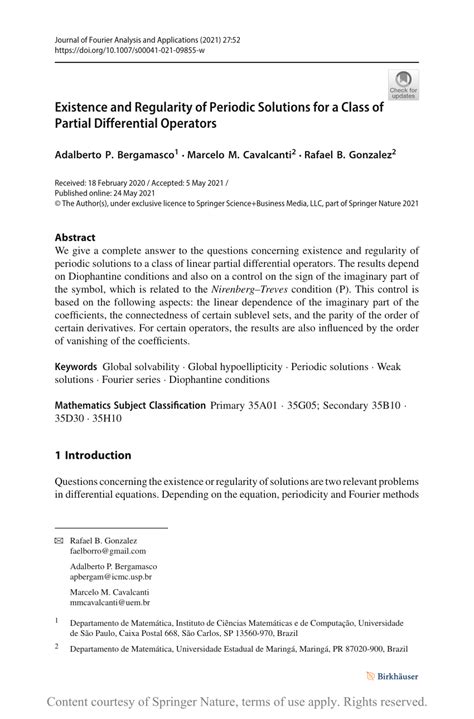 Existence And Regularity Of Periodic Solutions For A Class Of Partial Differential Operators