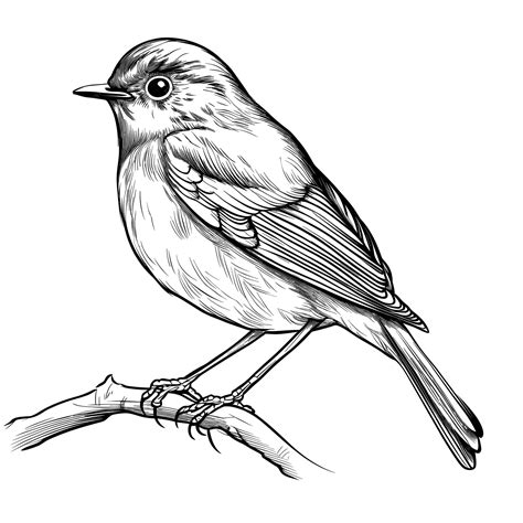 Premium Vector Hand Drawn Sketch Robin Bird Illustration