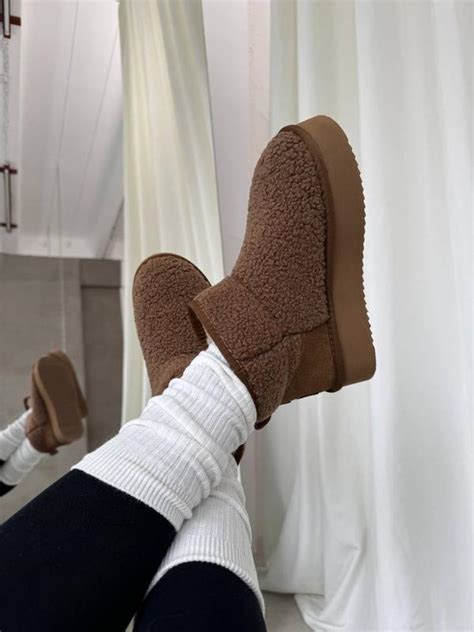 Ugg Ultra Mini Platform Teddy Ginger жіночі уггі угі угги уги на овчині