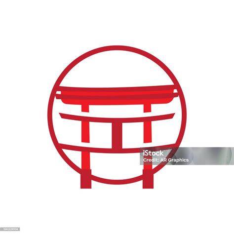 도리이 문 일본 역사 문 아이콘 벡터 중국어 그림 나무 디자인 회사 브랜드 템플릿 3차원 형태에 대한 스톡 벡터 아트 및 기타 이미지 3차원 형태 강 강철 Istock