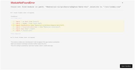 Material UI Pickers V Example Forked Codesandbox