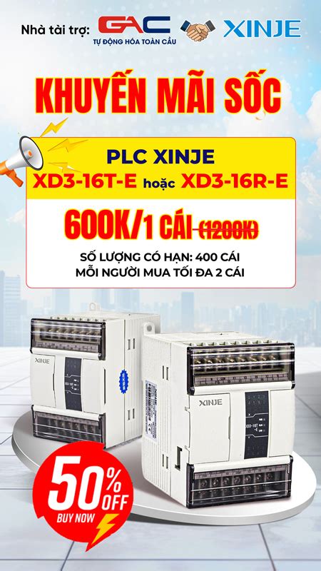 Plc Xinje Xd1 24r E 12 In 12 Out Relay 220vac Tự Động Hoá Toàn Cầu