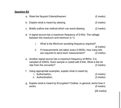 Solved On B A State The Nyquist Criteria Theorem Marks Chegg
