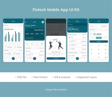 premium psd fintech mobile app ui kit