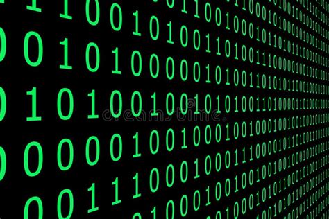 green binary code on a black background a concept of coding stock