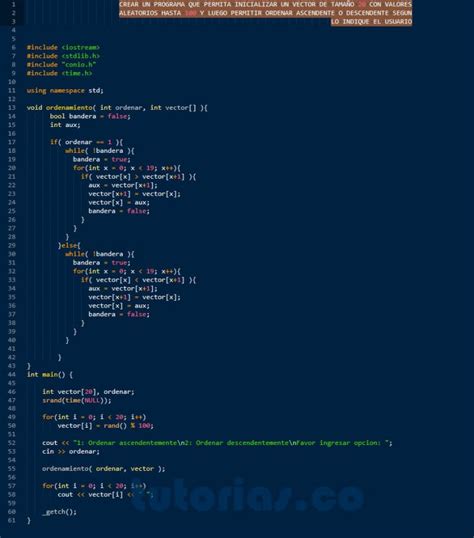 Funciones Visual C Ordenamiento Creciente Decreciente Tutorias Co