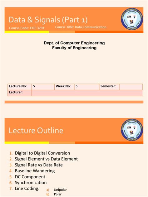 Data And Signals Part 1 Dept Of Computer Engineering Faculty Of Engineering Pdf Bit Rate