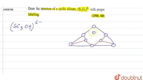 Draw The Structure Of A Cyclic Silicate `si3o96 ` With
