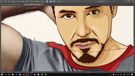 Speed Art Draw Tony Stark Vector Portraits Youtube