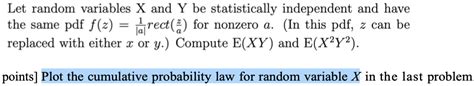 solved let random variables x and y be statistically