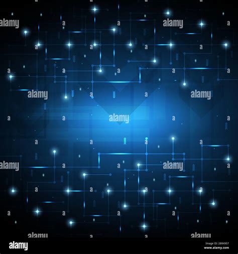 Abstract Technology Background With Glowing Circuit And Sparkle Effect Stock Vector Image And Art