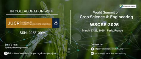 Wscse 2025 Crop Science And Engineering 2025 Crop Science 2025 Engineering 2025 World