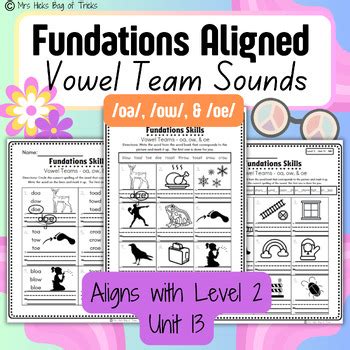 Oa Oe Ow Double Vowels And Syllables FoUNdations Aligned Level Unit