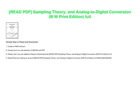 Ppt Read Pdf Sampling Theory And Analog To Digital Conversion Bw