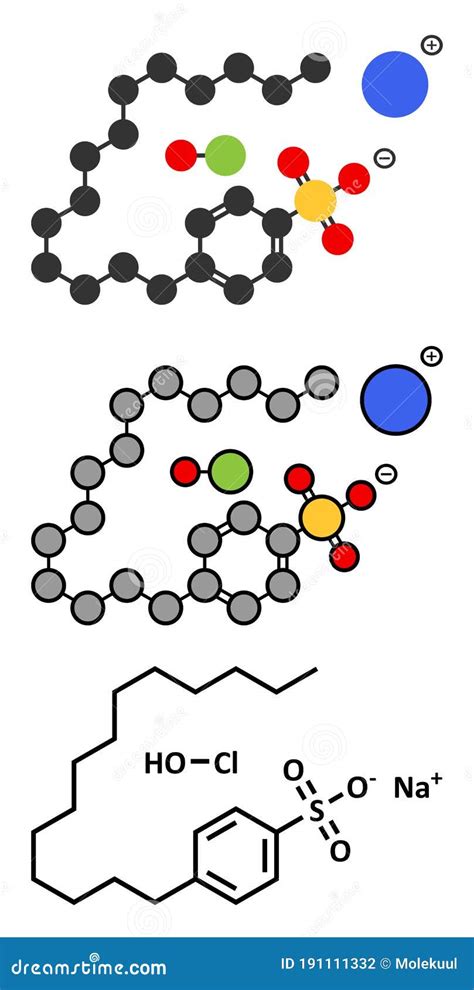 Sodium Oxychlorosene Antiseptic Molecule Skeletal Formula Chemical Structure Vector