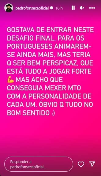 Pedro Fonseca Quer Entrar No Desafio Final Para Mexer Com A