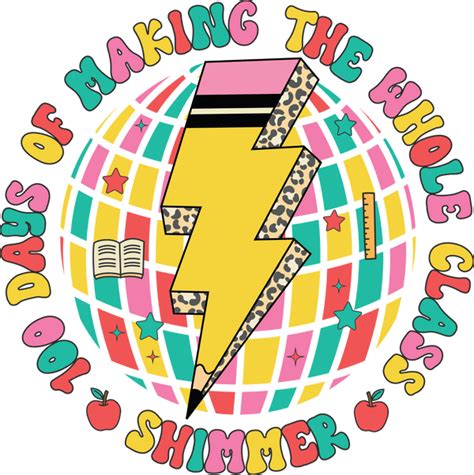 100 Days Of School Dtf Transfer Design