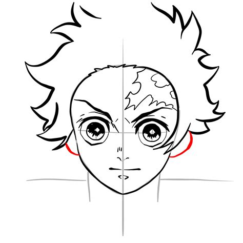 Tanjiro Face Outline