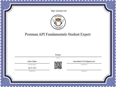 Aditya Thakur On Linkedin Api Postman Certification Learning