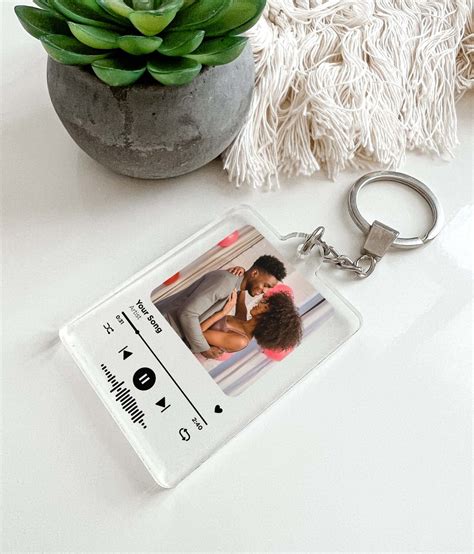 Custom Spotify Keychain Personalized Photo Keychain Custom Song Plaque Keychain Keychain