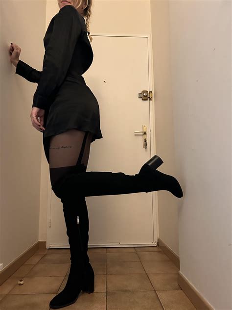 Black Boots Black Stockings And Black Dress R Sexygirlsinboots
