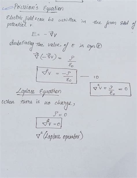 Poissons Equationelectric Field Econ Be Written In The Form Seed Of Pot