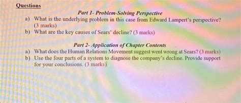 Solved Part 1 Problem Solving Perspective A What Is The