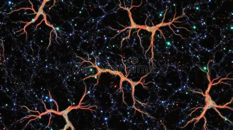 Cosmic Neural Network Abstract Art Depicting Interconnectedness Cosmic Energy Neural Pathways