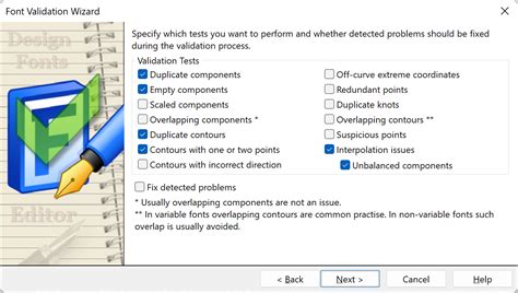 Font Validation Setup