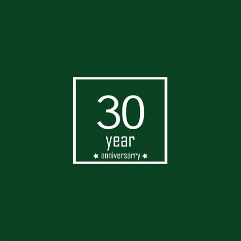 30 Years Anniversary Celebration Green Color Vector Template Design