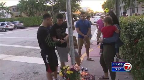 Memorial Held For Woman Fatally Struck During Miami Beach Police Chase