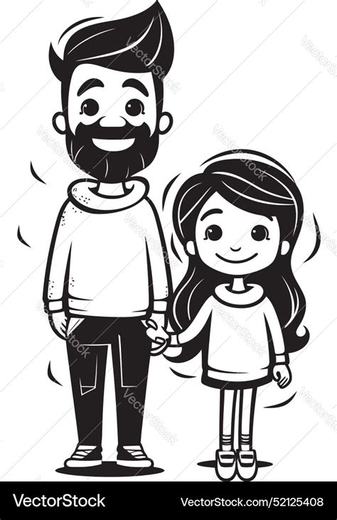Joyous Bonding Father Daughter Emblem Daddys Girl Vector Image
