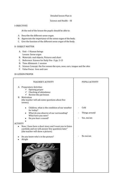 Detailed Lesson Plan Counting Numbers 1 10 Docx