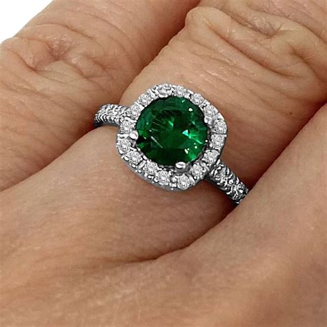 Lab Created Emerald Engagement Rings Synthetic Emerald Ring