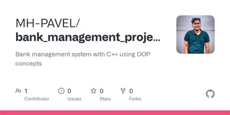 GitHub MH PAVEL Bank Management Project Bank Management System With