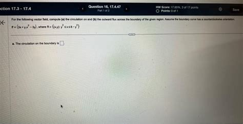 For The Following Vector Field Compute A The Chegg