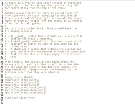 Solved Do Not Use Pop For The Stack Pop Method Must Be Chegg Com