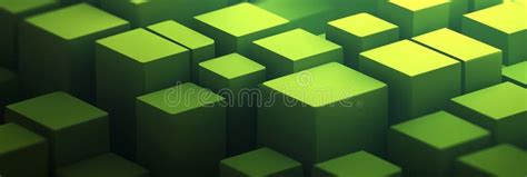 3d Abstract Green Cubes Geometry Design Stock Illustration Illustration Of Presentations