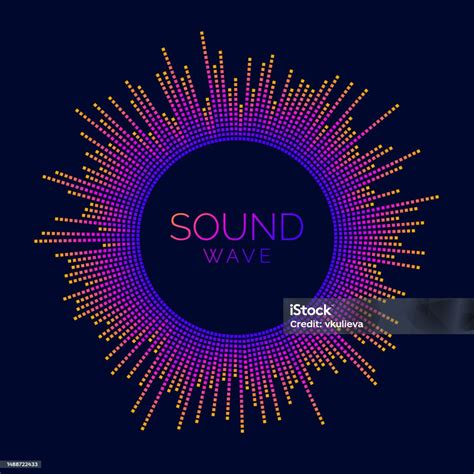 원형 음파 시각화 막대 픽셀화된 음악 플레이어 이퀄라이저 방사형 오디오 신호 또는 진동 요소 음성 인식 네온 색상의 진원지 표적 레이더 라디오 아이콘 개념 벡터 녹음 장비에