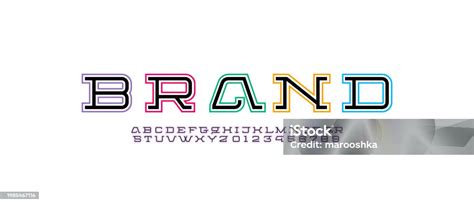 현대 글꼴 알파벳 색상 윤곽 스타일 기술 문자 Az 및 숫자 09 벡터 일러스트 레이 션 10eps 7에 대한 스톡 벡터 아트